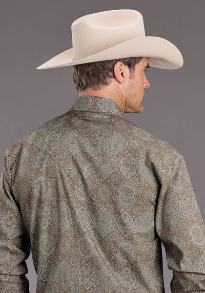 Stetson Mens 2395 Victorian Paisley Brown 100% Cotton L/S Shirt – The Western Company
