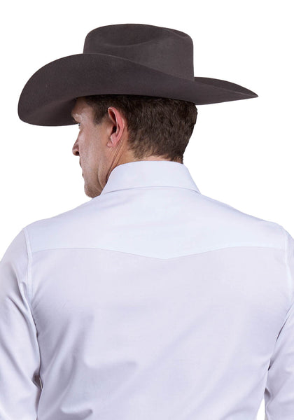 Stetson Mens Soft Oxford Western Optic White 100% Cotton L/S Shirt – The Western Company