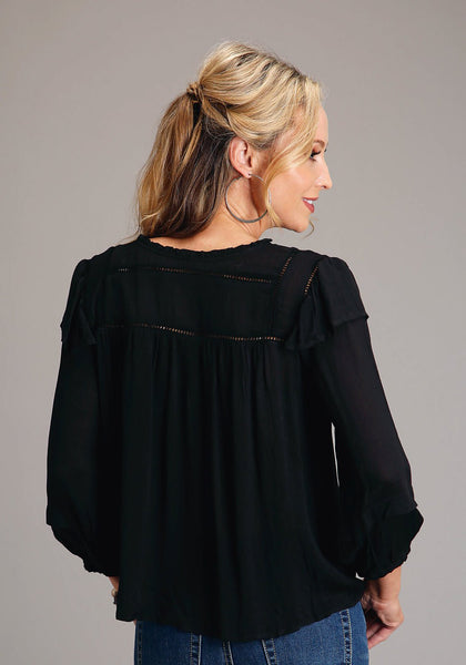 Stetson Womens Herringbone Black 100% Rayon L/S Shirt – The Western Company