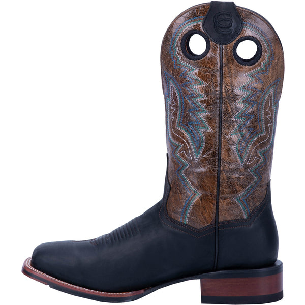 Dan Post Mens Black/Brown Cowboy Boots Leather Square Toe 10 EW – The Western Company
