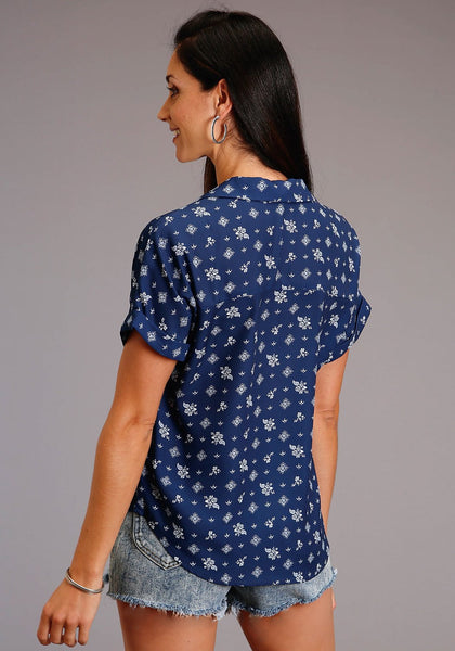 Stetson Womens Blue Rayon/Nylon Vintage Ditzy S/S Blouse – The Western Company