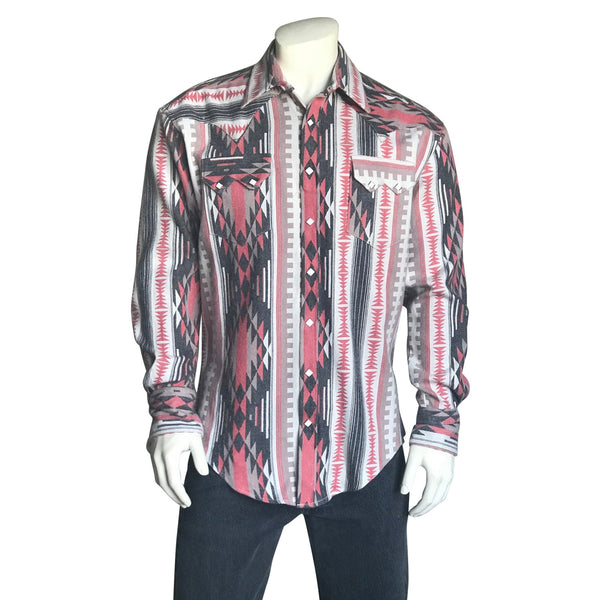 Rockmount L/S Mens Black/Red 100% Cotton Premium Flannel Jacquard Shir – The Western Company