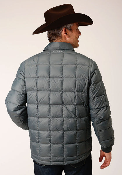 Roper Mens Down Coated Silver Sage 100% Nylon Insulated Jacket – The ...