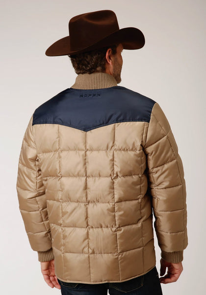 Roper Mens Khaki/Blue Polyester Quilted Insulated Jacket – The Western ...