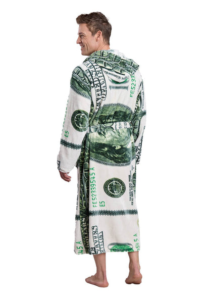 Roper Unisex US Dollar Print Green/White 100% Polyester Bathrobe – The ...