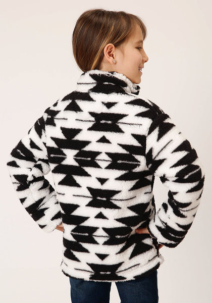 Roper Girls Aztec Polar Black 100% Polyester Fleece Jacket – The ...