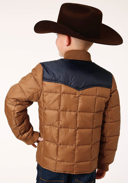 Roper Boys Kids Brown Polyester Quilted Poly-Filled Jacket – The ...