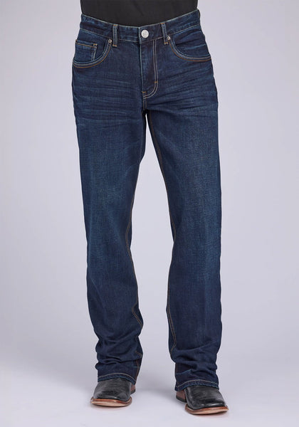 Stetson Mens 1313 Modern Stretch Dark Wash Cotton Blend Pieced Jeans ...