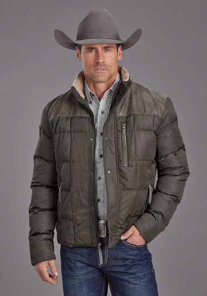 Stetson Mens Quilted Brown 100% Nylon Insulated Jacket – The Western ...