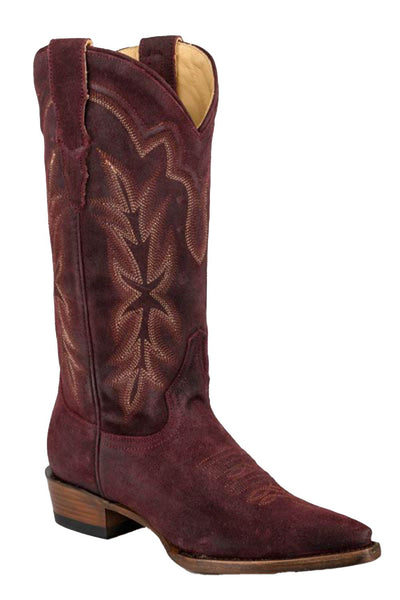 Stetson Womens Casey Wine Suede 13in Cowboy Boots – The Western Company