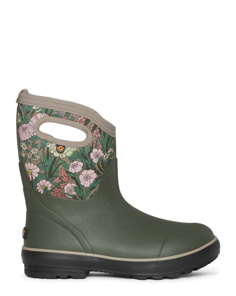 Bogs Womens Classic II Mid Vintage Floral Green Multi Rubber Barn Boot ...