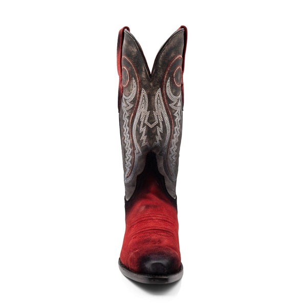 Ferrini Womens Roughrider V-Toe Red Leather Cowboy Boots – The Western ...