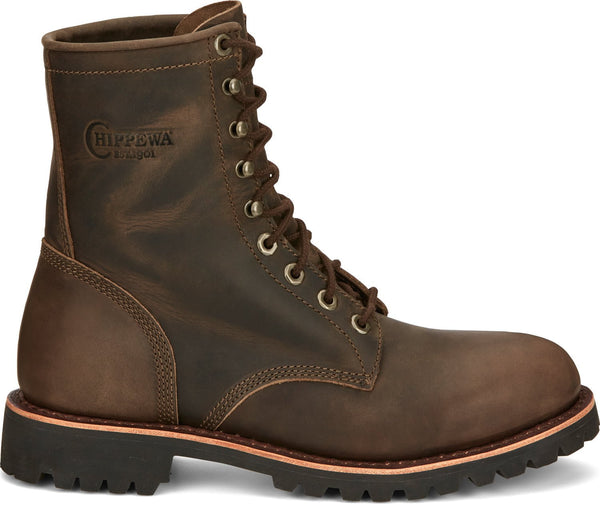 Chippewa Mens Classic 2.0 8in Lace Up Chocolate Apache Leather Work Bo ...