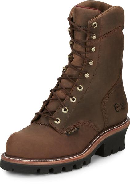 Chippewa Mens Super DNA 9in Waterproof Steel Toe Bay Apache Leather Wo ...