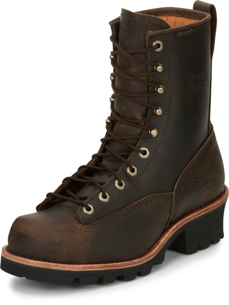 Chippewa Mens Paladin 8in Waterproof Logger Bay Apache Leather Work Bo ...