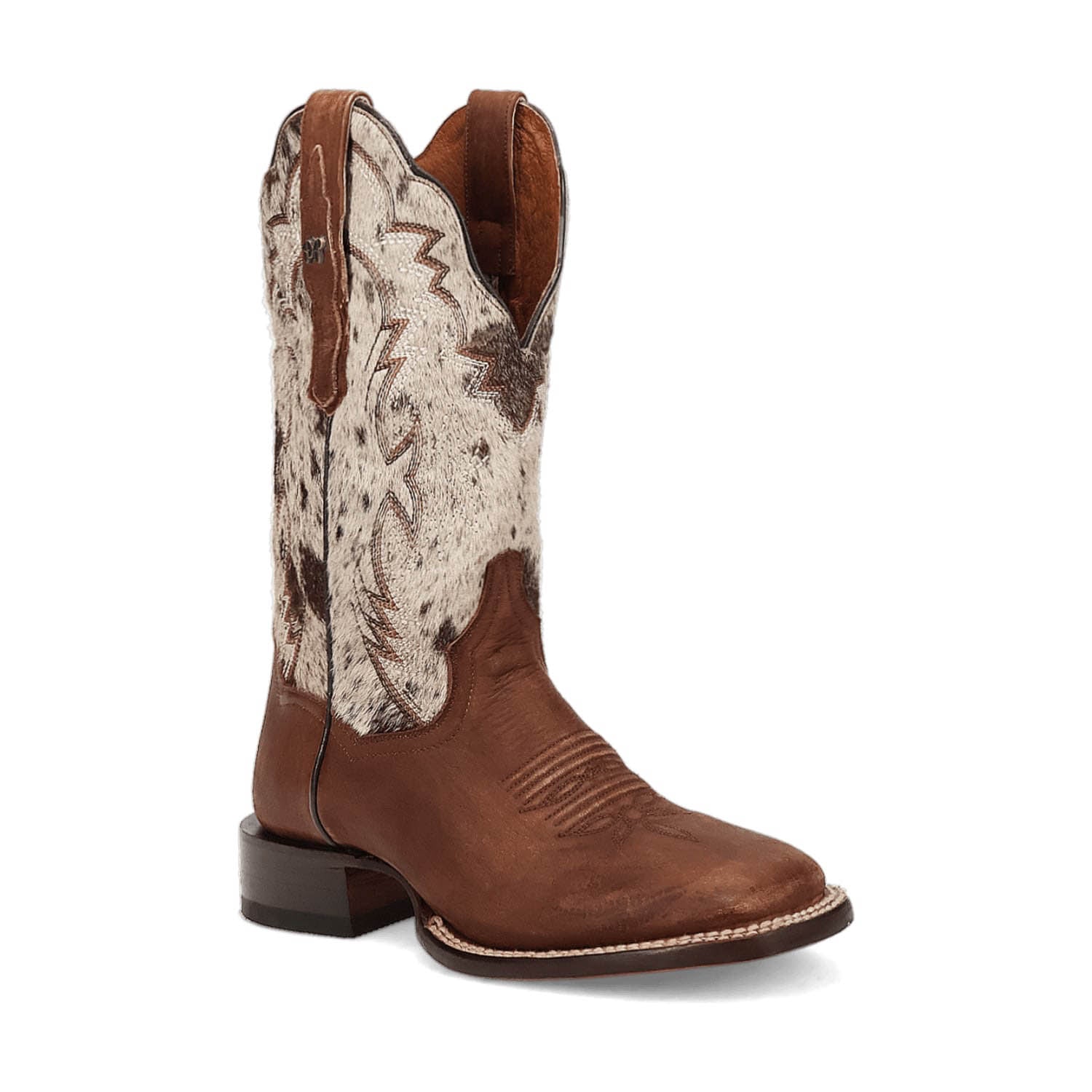 Dan Post Womens Clarabelle Brown/White Hair-On Cowhide Cowboy Boots 7 ...