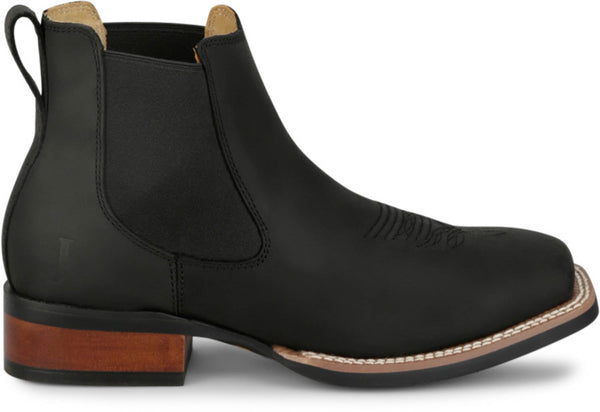 Justin Mens Crazy Buck 6in Black Leather Frontier Chelsea Boots – The ...