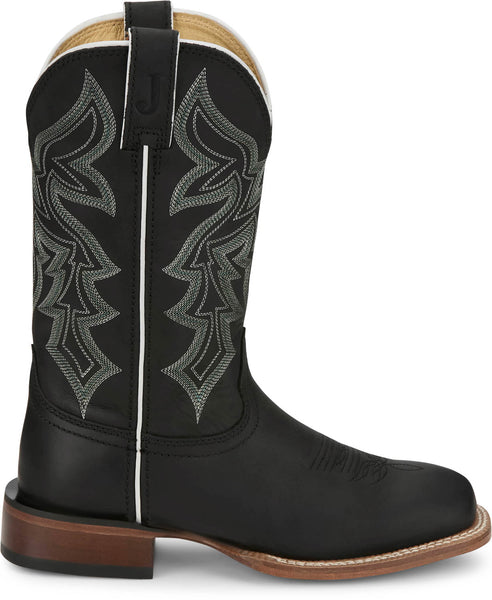 Justin Womens Miss Ellie Midnight Leather Frontier Cowboy Boots – The ...