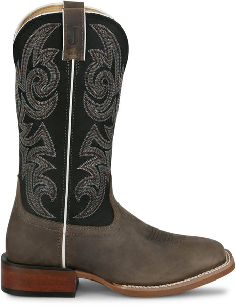 Justin Mens May Day Charcoal Cowhide Frontier Cowboy Boots – The ...