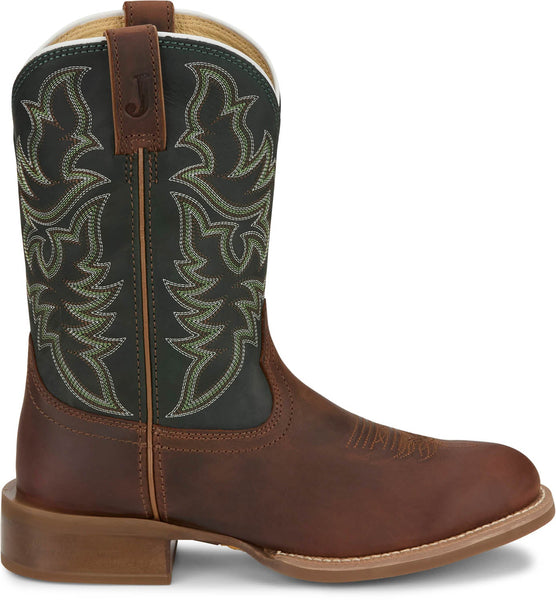 Justin Mens Wild Bill 11in Western Brown Leather Frontier Cowboy Boots ...