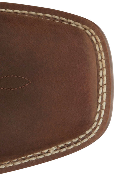 Justin Mens Big News 11in Western Walnut Leather Frontier Cowboy Boots ...