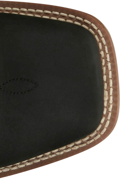Justin Mens Big News 11in Western Black Leather Frontier Cowboy Boots ...
