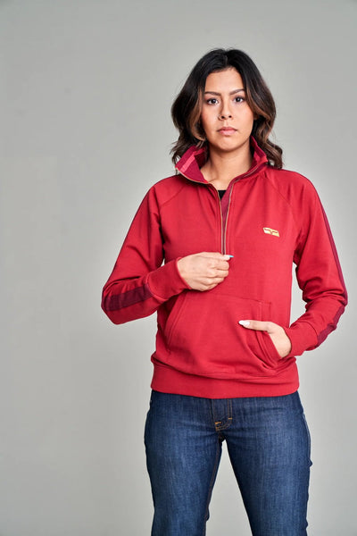 Kimes Ranch Womens Maricopa Half Muted Red Cotton Blend Hoodie – The ...