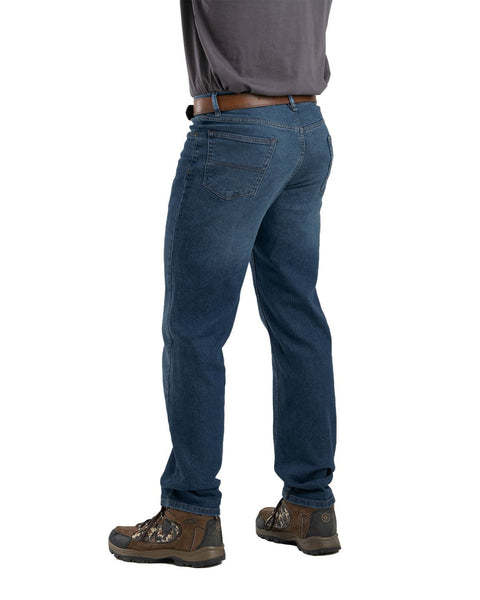 Berne Mens Stone Wash Dark Cotton Blend Heritage Flex Relaxed Fit Jean ...
