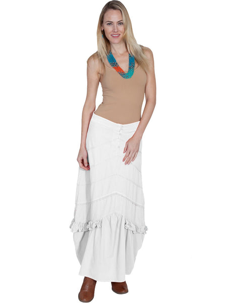 Scully Womens Multi-Panel White 100% Cotton Skirt – The Western Company