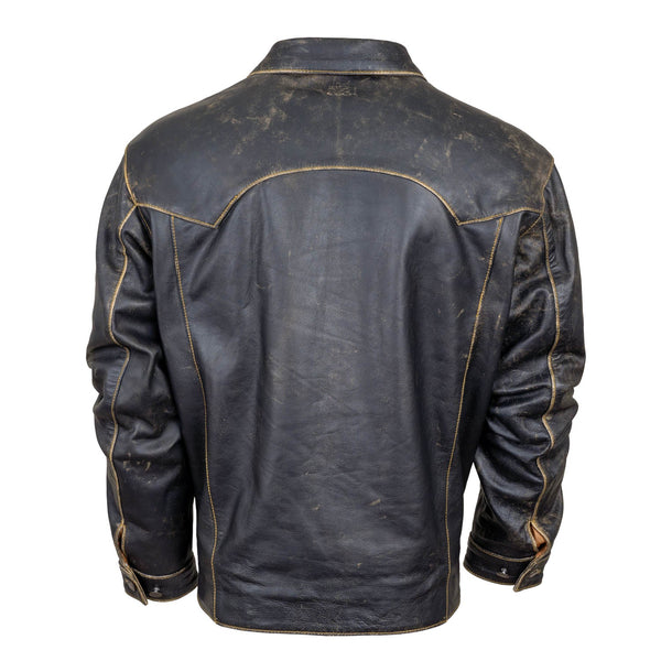 STS Ranchwear Mens Jesse James Antique Black Leather Jacket – The ...