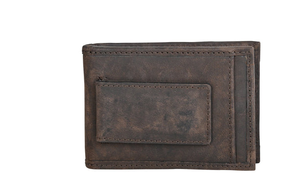 STS Ranchwear Mens Trailblazer Card Wallet Brown Canvas/Leather Card W ...