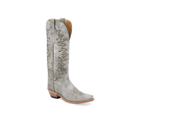 Old West Womens 14in Western Grey Leather Cowboy Boots 8 B – The ...