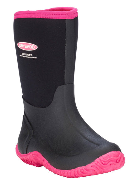 Dryshod Kids Girls Sport Tuffy Black/Pink Rubber Barn Boots – The ...