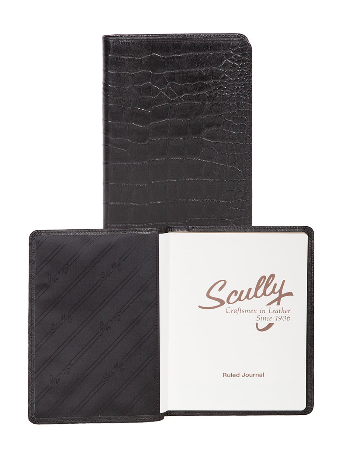Scully Accessories Black Croco Leather Ruled Desk Journal – The Western ...