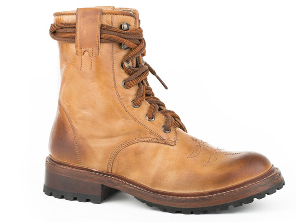 Stetson Womens Tan Leather August 7In Combat Ankle Boots – The Western ...