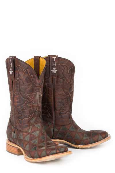 Tin Haul Mens Brown/Grey Leather Anvil of Power Cowboy Boots – The ...