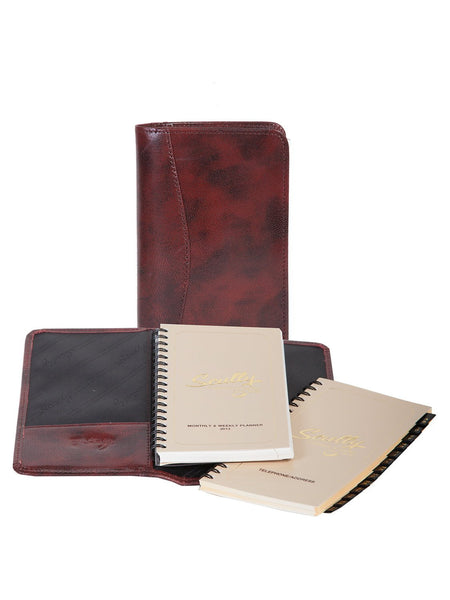 Scully Accessories Burgundy Italian Leather Wirebound Pocket Planner ...