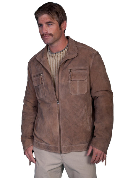 Scully Leather Mens Casual Biker Suede Jacket Zip Front Whiskey – The ...