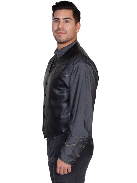 Scully Mens Black Lamb/Ostrich Western Vest – The Western Company