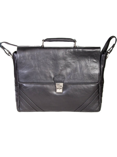 Scully Accessories Black Glz-Calf Hidesign Leather Laptop Briefcase ...