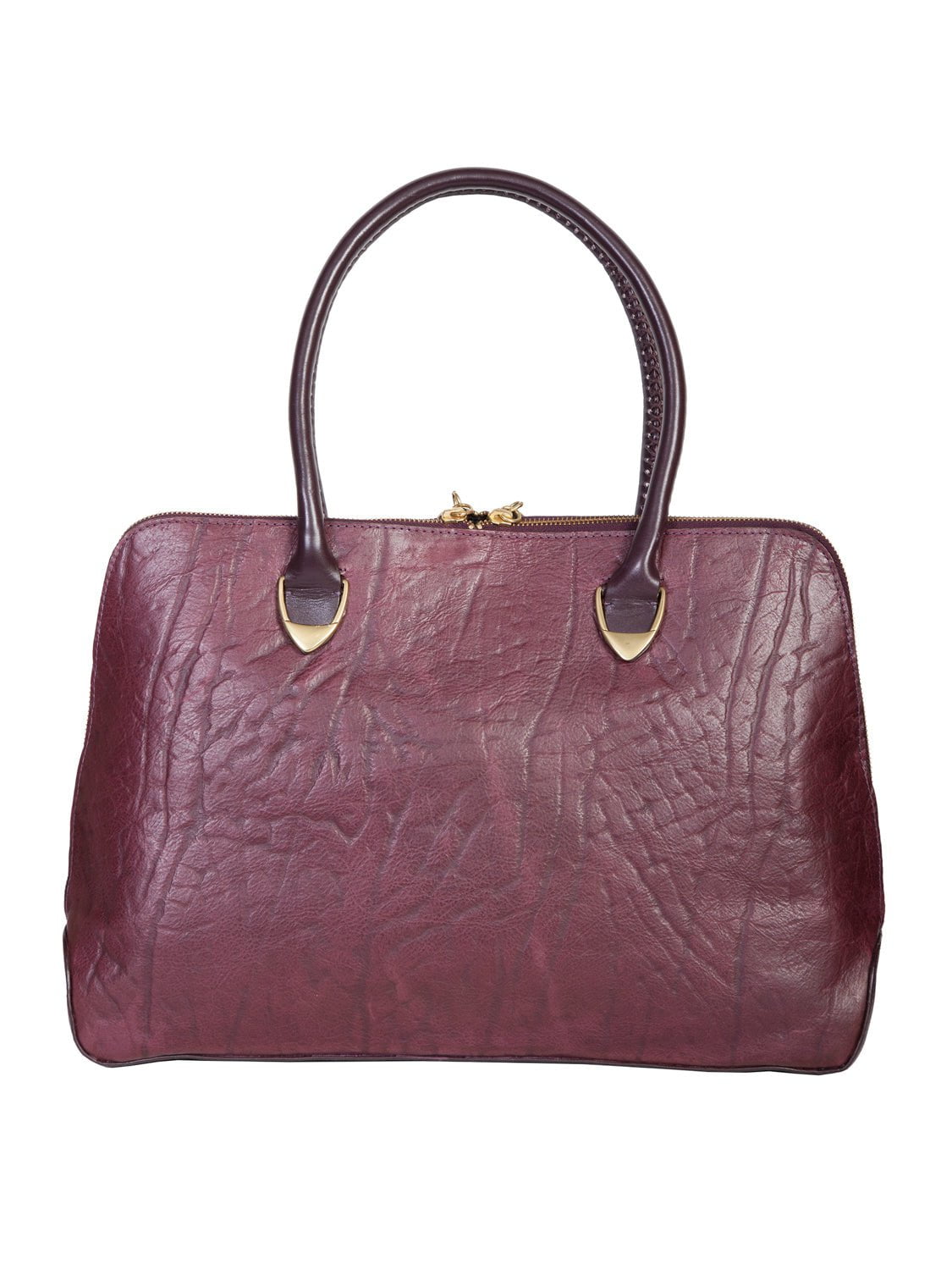Scully Accessories Plum Embossed Leather Hidesign Zip Handbag – The ...