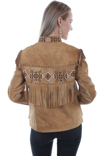 Scully Womens Buckskin Boar Suede Aztec Beaded Jacket – The Western Company