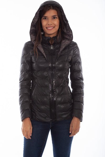 Scully Womens Black Leather Ribbed Jacket – The Western Company